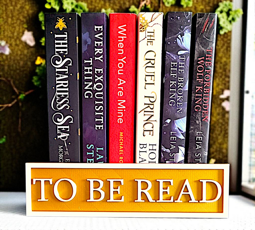3D Printed TO BE READ Bookshelf Street Sign - Gold And White ...